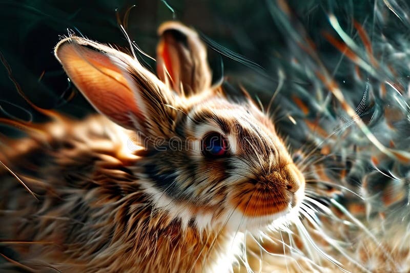 Furry Frenzy Fast Paced Motion of a Rabbits Fur Multiple Exposur Stock ...