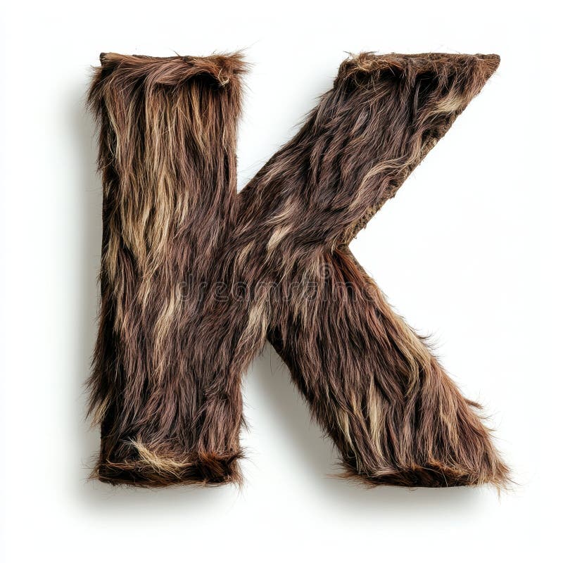 A Furry Letter "K" Designed with a Textured, Animal-like Appearance ...