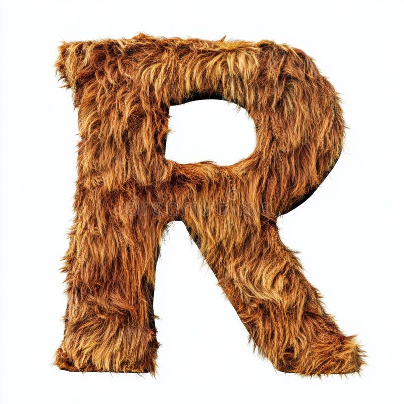 A Furry Letter "R" Made of Textured Brown Fur Stock Illustration ...