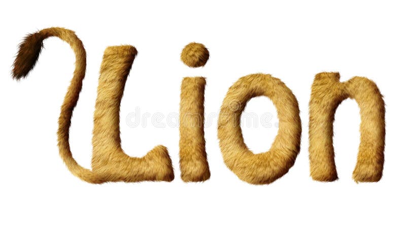 Furry Lion Text stock image. Image of hair, furry, lion - 33287209