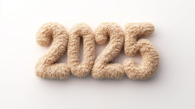 Furry Numbers Representing the Year 2025 in a Creative and Textured ...