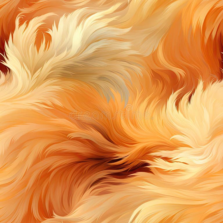 Furry Orange Patterns with Detailed Feather Rendering (tiled) Stock ...
