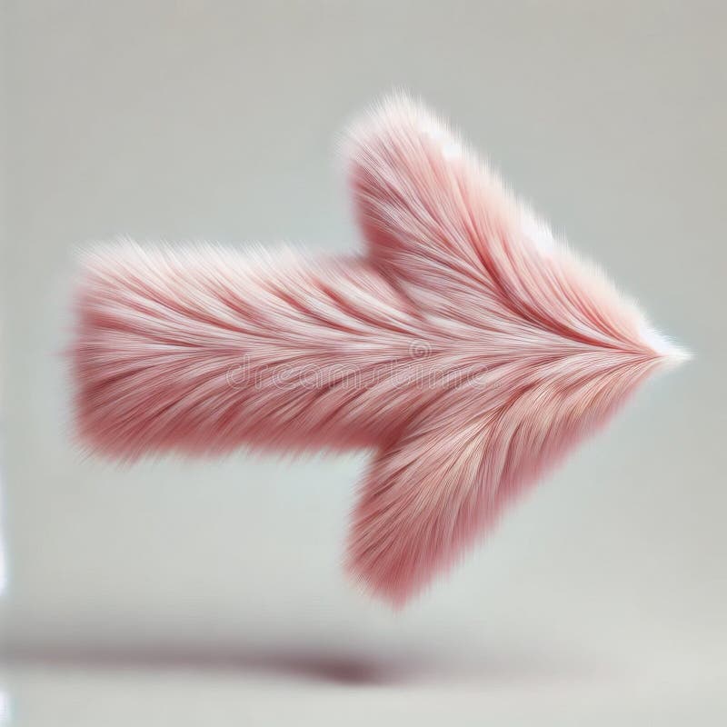 Furry Pink Arrow Shape on Neutral Background for Creative Design and ...