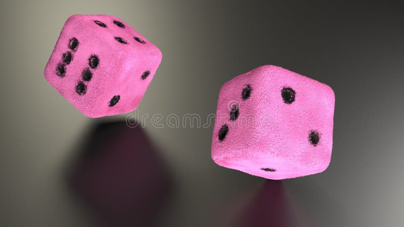 Furry Pink Dice rolling stock illustration. Illustration of bouncing ...