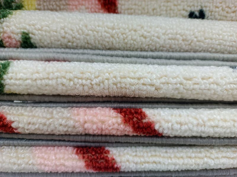 The Furry Texture of the Neatly Arranged Carpet Folds Stock Image ...
