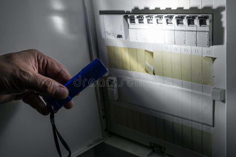 Fuse Box, Power Supply Circuit Breakers. Voltage Switchboard with ...