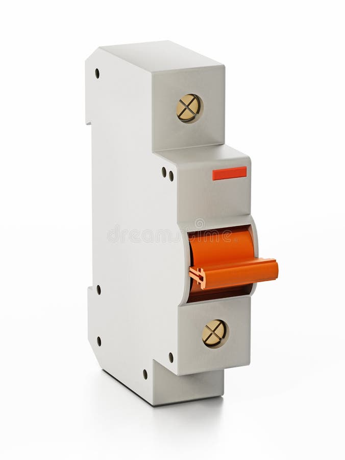Fuse Box Isolated on White Background. 3D Illustration Stock ...
