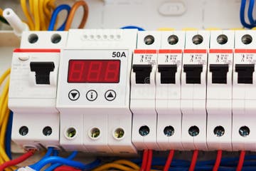 Fuse Box, Power Supply Circuit Breakers. Voltage Switchboard with ...