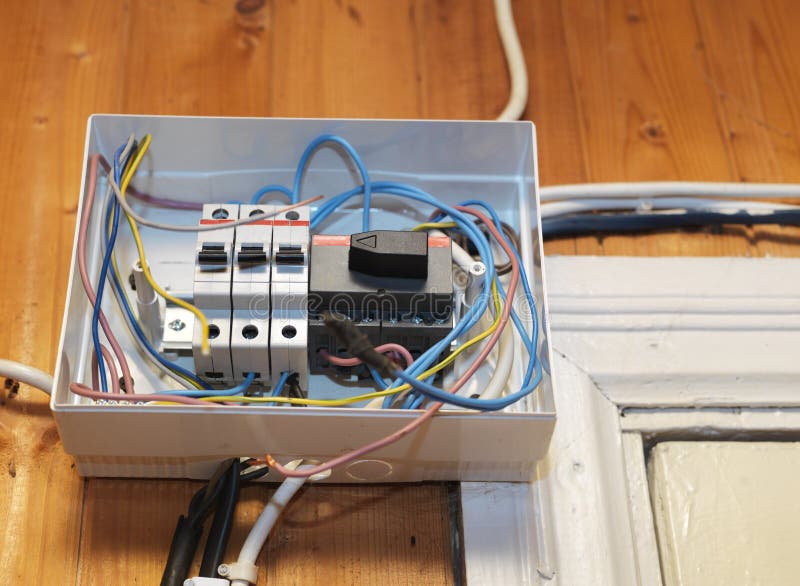 Fuse Box Repair stock photo. Image of open, wall, wooden - 181017358