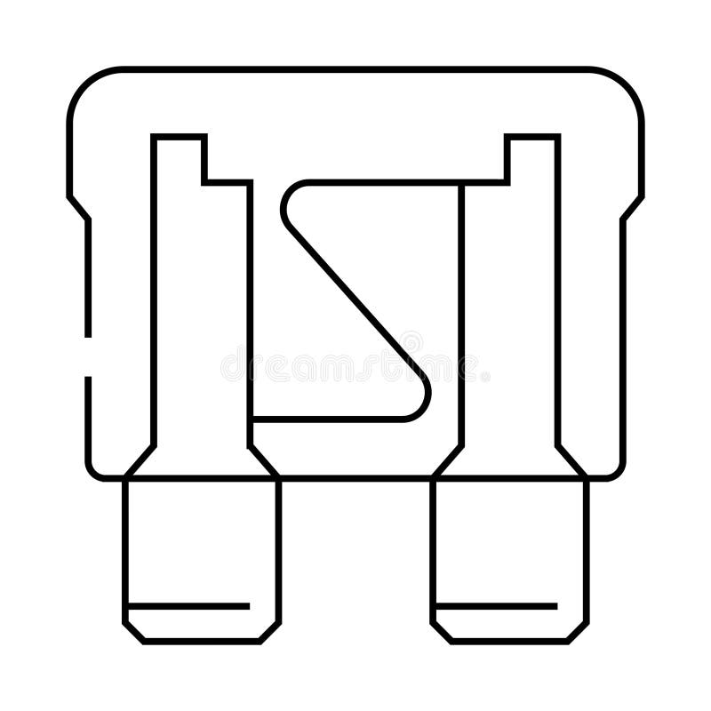Fuse Electronic Component Line Icon Vector Illustration Stock Vector ...