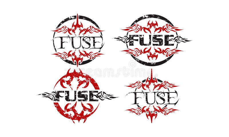 Fuse logo Template Set stock vector. Illustration of shirt - 111476486