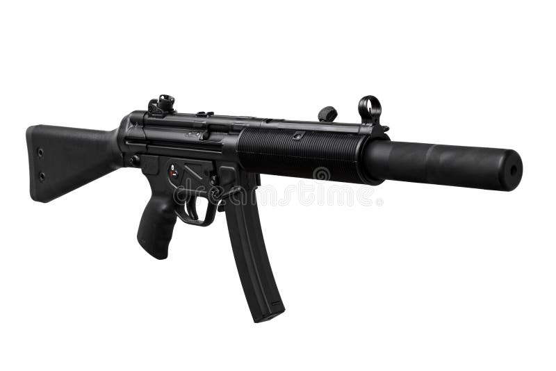 Fusil Automático Moderno Aislado En Blanco Foto de archivo - Imagen de ...