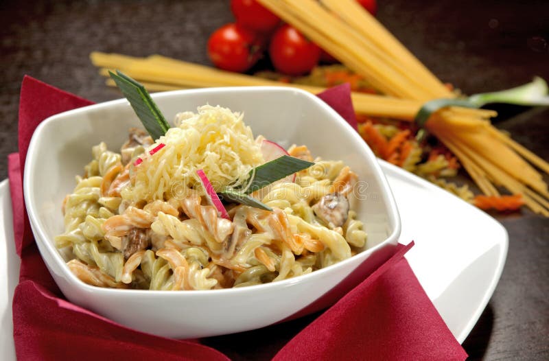 Fusilli with cheese stock photo. Image of pasta, basic - 54602968