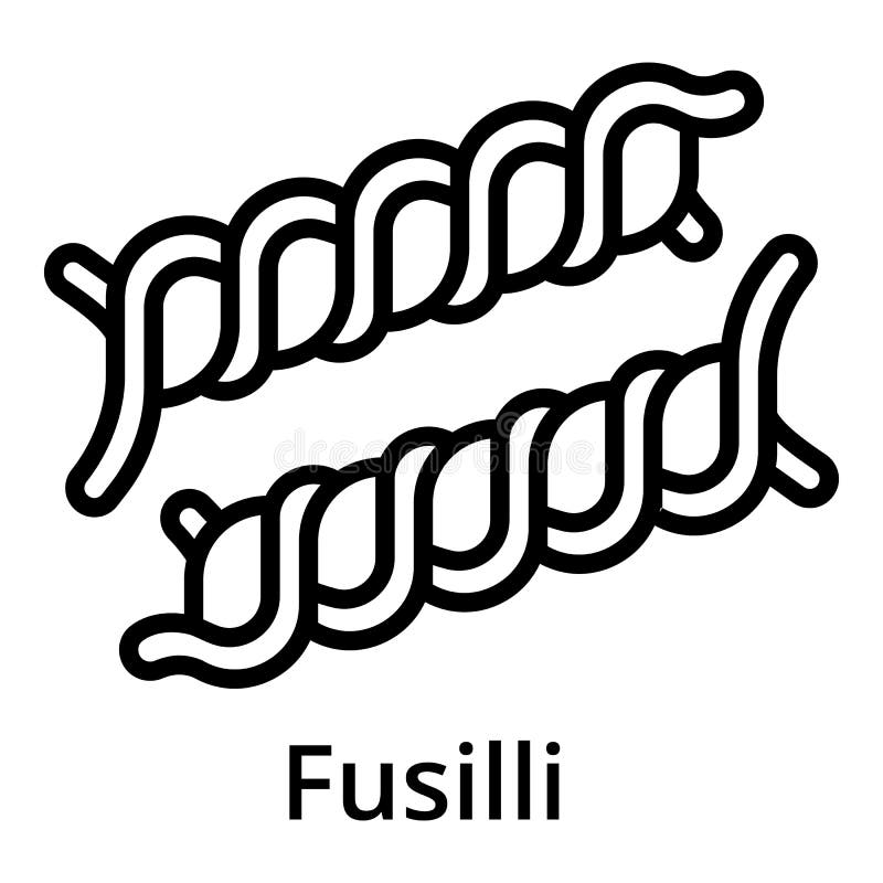 Fusilli Icon Pasta in Cartoon Style Isolated on White Background. Types ...