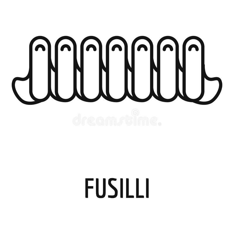 Fusilli Icon Pasta in Black Style Isolated on White Background. Types ...