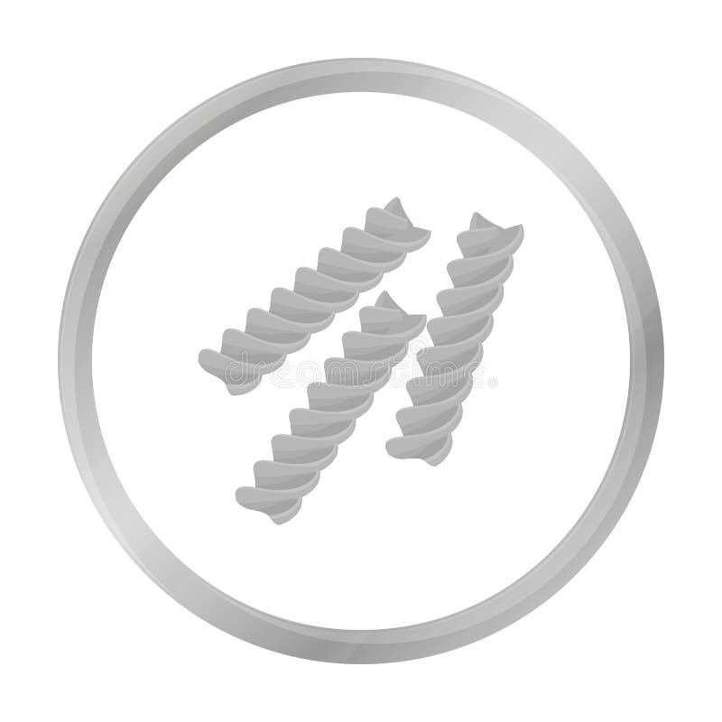 Fusilli Icon Pasta in Outline Style Isolated on White Background. Types ...