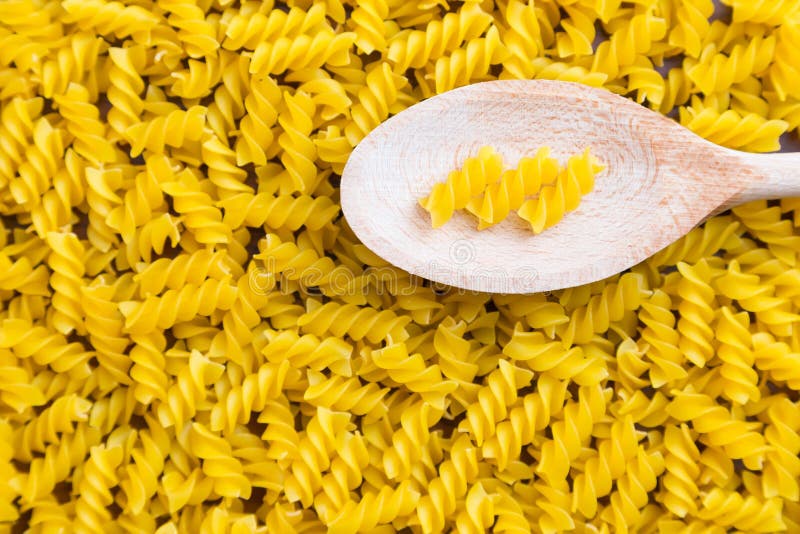 Fusilli Macaroni and a Spoon Stock Image - Image of kitchen, helix ...