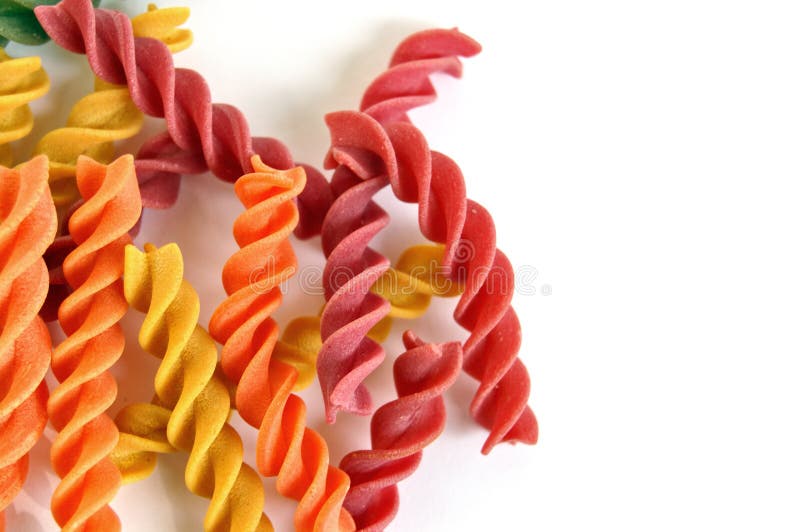 Fusilli pasta colors stock image. Image of multicolor - 12305917