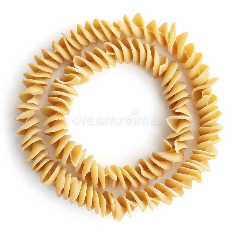 Fusilli Pasta Elegance in a Dynamic Circular Layout Stock Image - Image ...