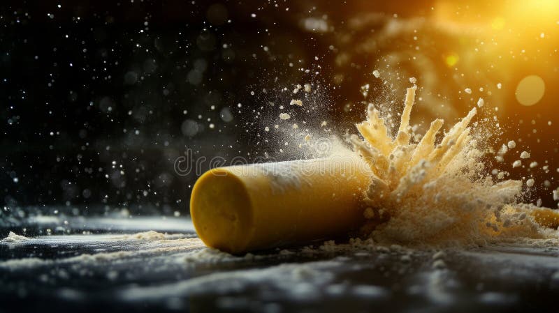 Fusilli Pasta Explosion with Flour in Dynamic Action Shot Stock Image ...