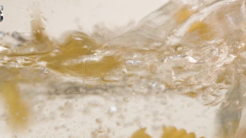 Fusilli Pasta Falling in Boiling Water, Side View Stock Footage - Video ...