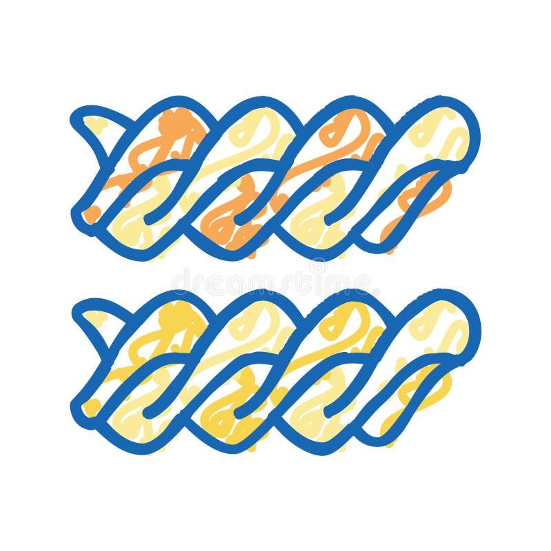 Fusilli Pasta Icon Doodle Illustration Stock Illustration ...