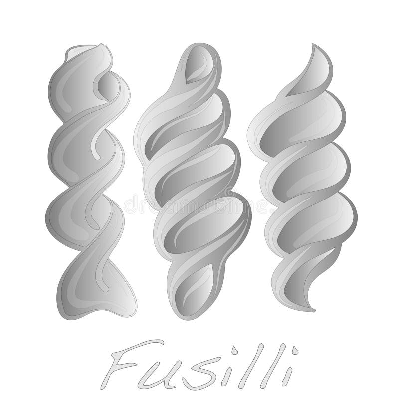 Fusilli pasta illustration stock illustration. Illustration of yellow ...