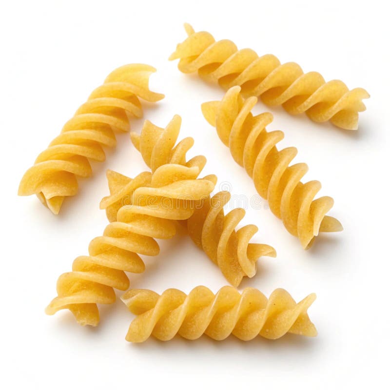 Fusilli Pasta Isolated on White Background Stock Illustration ...