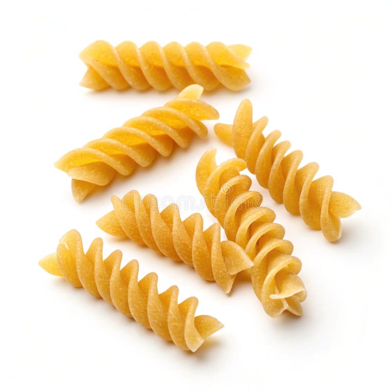 Fusilli Pasta Isolated on White Background Stock Illustration ...
