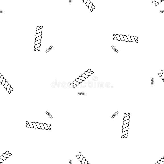 Fusilli Pasta Pattern Seamless Vector Stock Vector - Illustration of ...