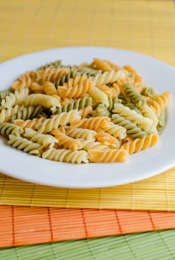 Fusilli pasta stock photo. Image of penne, italian, bamboo - 32701006