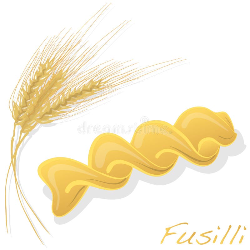 Fusilli Pasta Vector Illustration Stock Vector - Illustration of ...