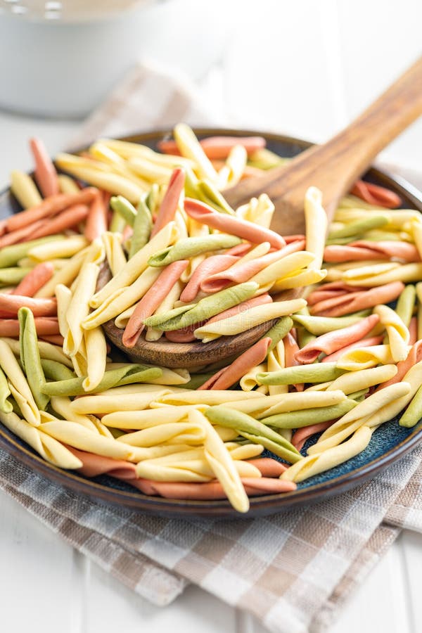 Fusilli Pugliesi. Italian Twisted Pasta on Plate Stock Image - Image of ...