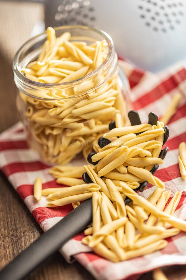 Fusilli Pugliesi. Italian Twisted Pasta in Spoon Stock Photo - Image of ...