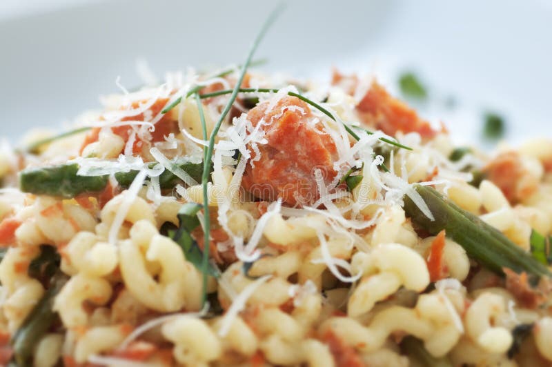 Fusilli with Salmon stock image. Image of gourmet, cuisine - 26189805