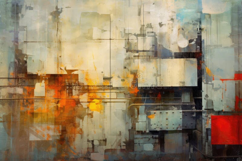 Fusion of Abstract Elements and Industrial Textures on a Gritty ...