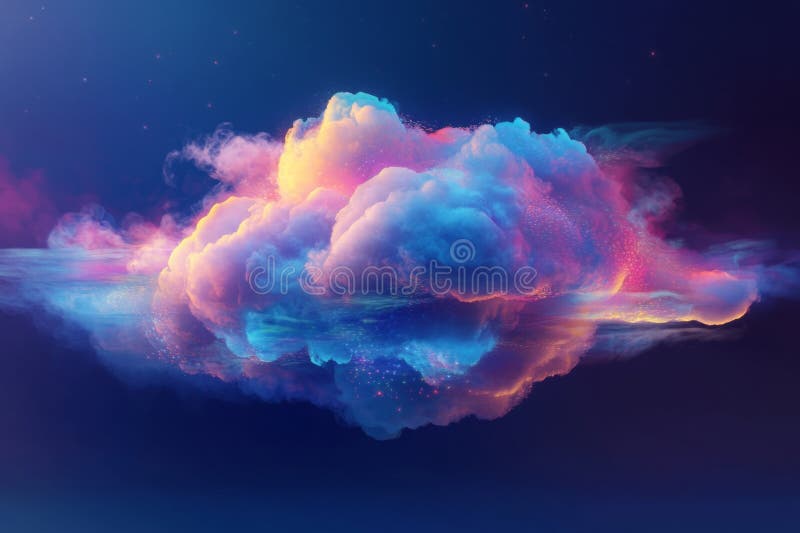 Fusion of AI and Cloud Computing Stock Illustration - Illustration of ...