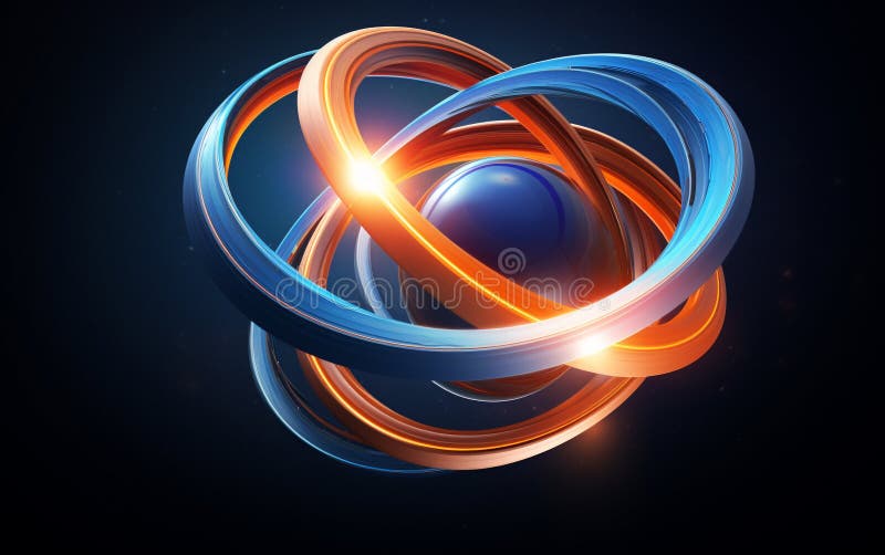 Fusion Cosmos Mark: AI-Rendered 3D Atomic Galactic Logo Stock ...