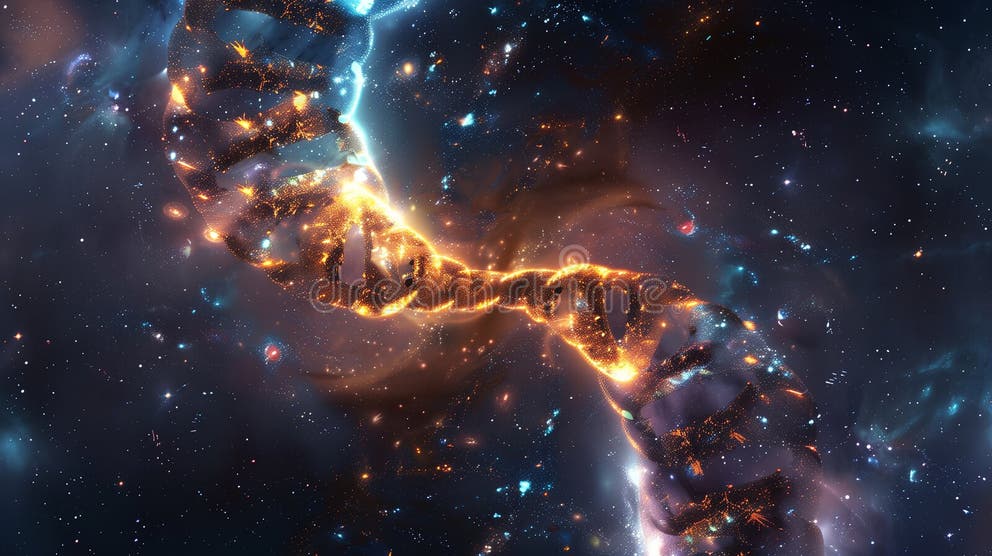 The Fusion of DNA and Cosmic Elements, Symbolizing Future Human ...