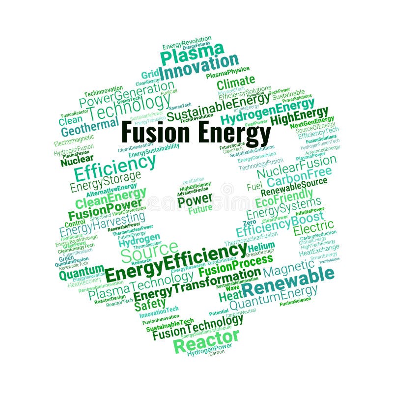 Fusion Energy Word Cloud stock illustration. Illustration of important ...