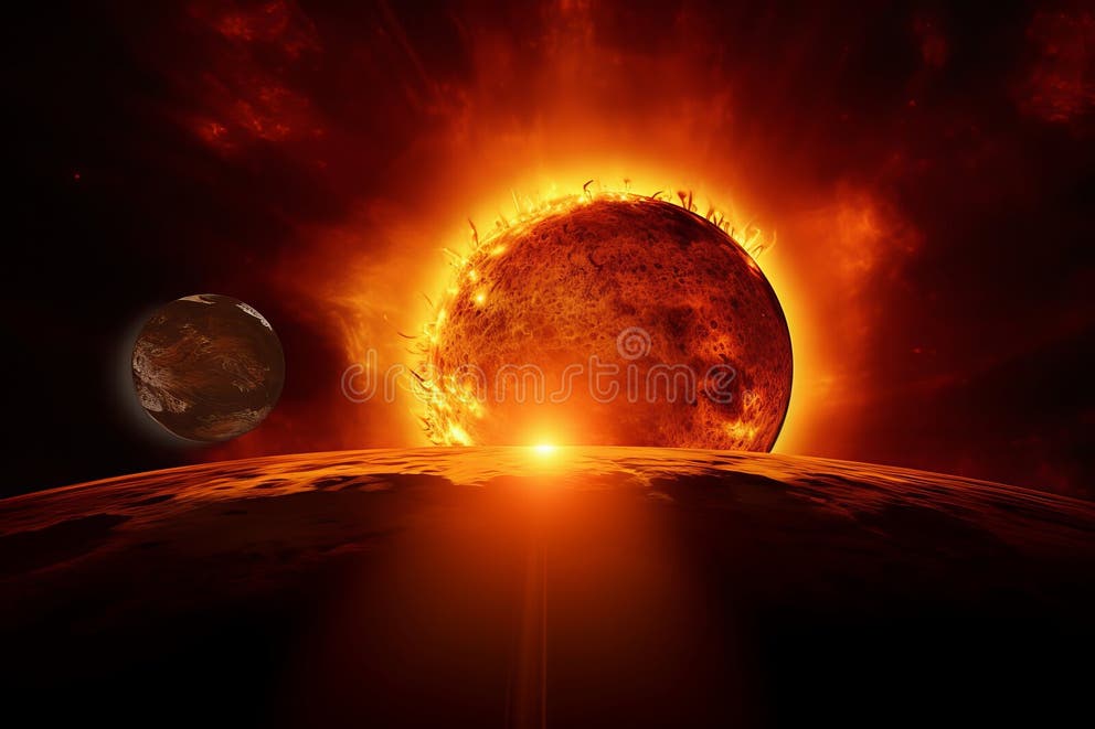 Fusion Fire and Earth Dramatic Background from Generative Ai Stock Illustration - Illustration ...