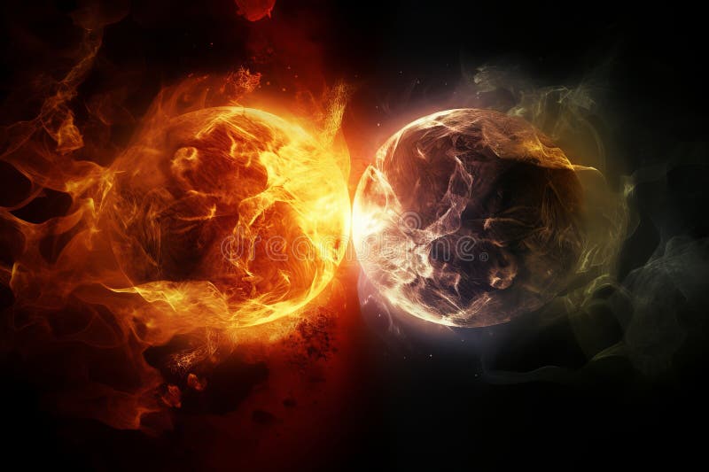 Fusion Fire and Earth Dramatic Background from Generative Ai Stock ...