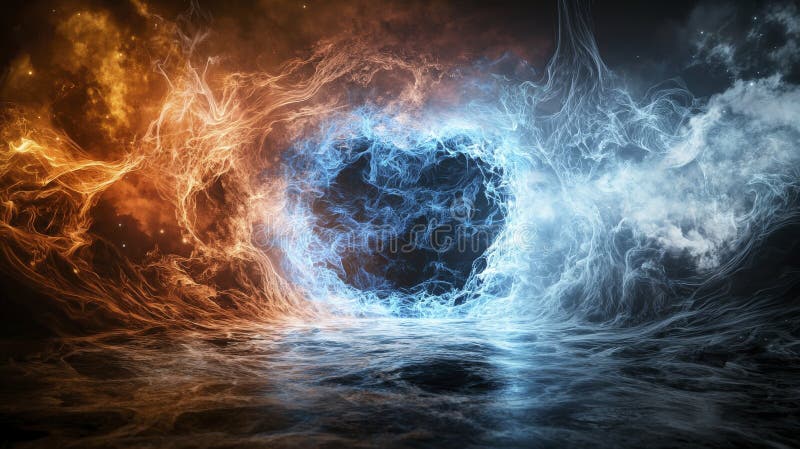 The Fusion of Fire and Ice a Visual Journey through Dimensions of ...