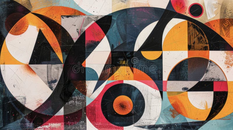 Geometric Shapes Collide and Overlap Creating Intricate Patterns in the ...