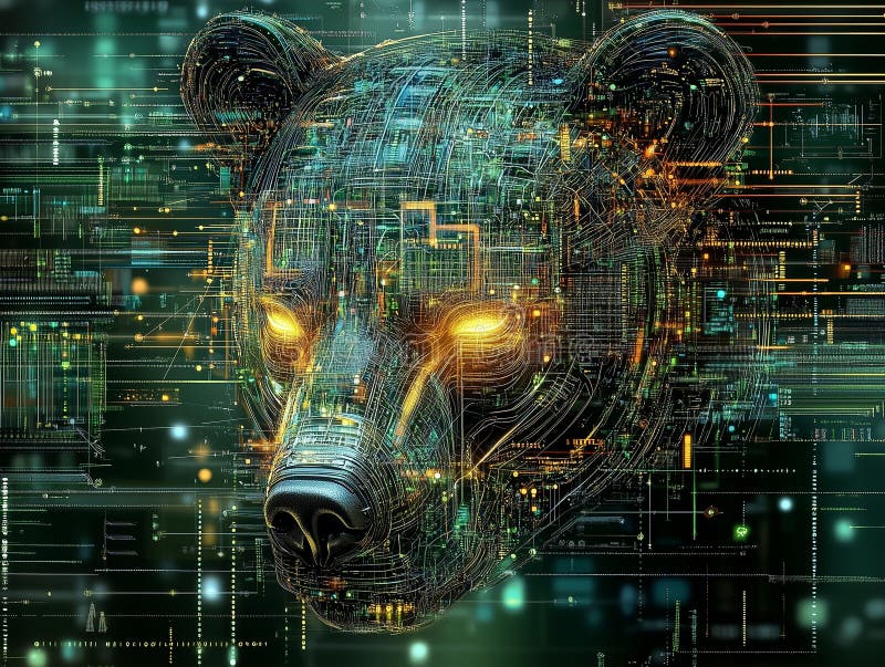 Fusion of Nature and Technology Creates a Futuristic Image of Bear ...