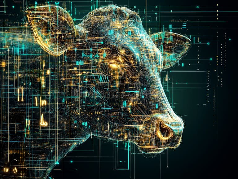 Fusion of Nature and Technology Creates a Futuristic Image of Cow ...