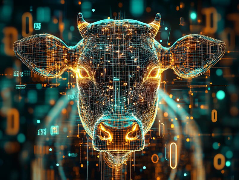 Fusion of Nature and Technology Creates a Futuristic Image of Cow ...