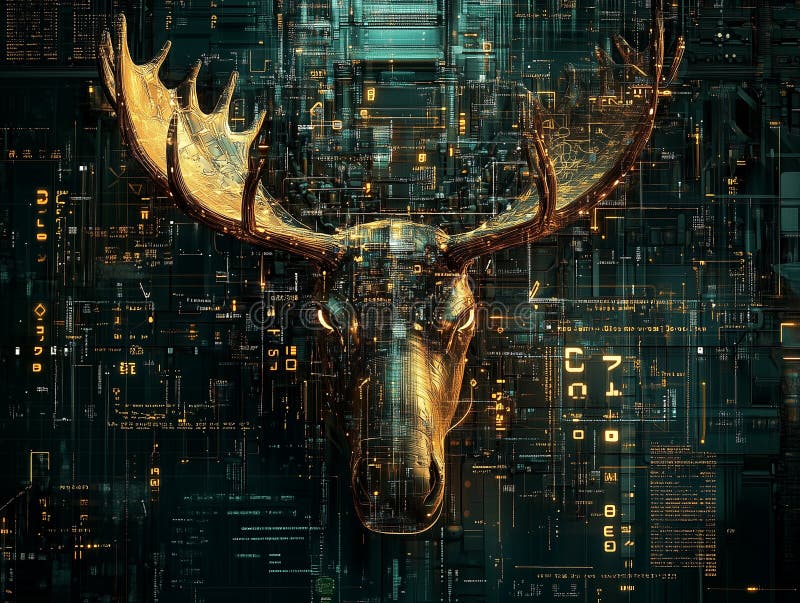 Fusion of Nature and Technology Creates a Futuristic Image of Moose ...