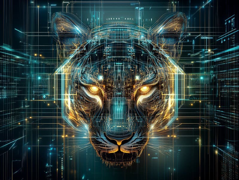 Fusion of Nature and Technology Creates a Futuristic Image of Tiger ...