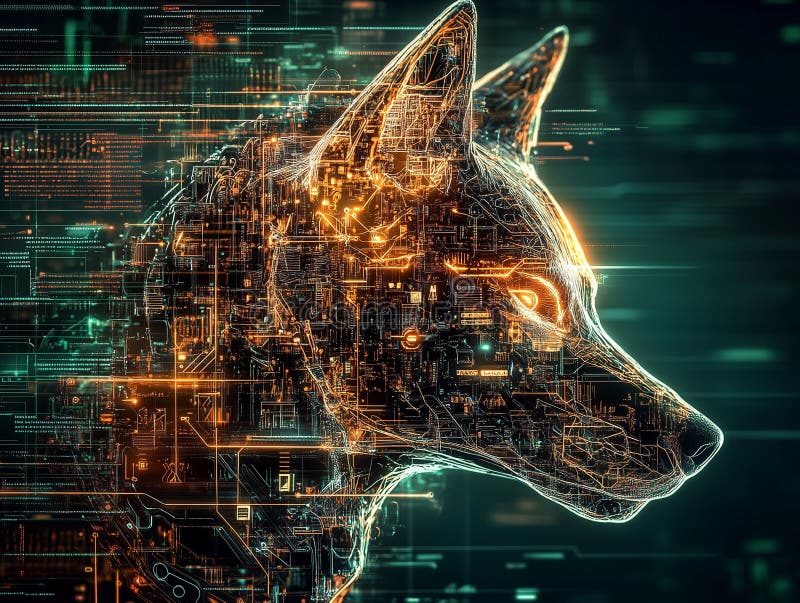 Fusion of Nature and Technology Creates a Futuristic Image of Wolf ...